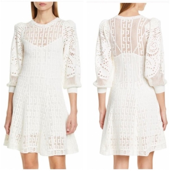 A.L.C. | Dresses | Alc Sofia Puff Sleeve Crochet Mini Dress D | Poshmark